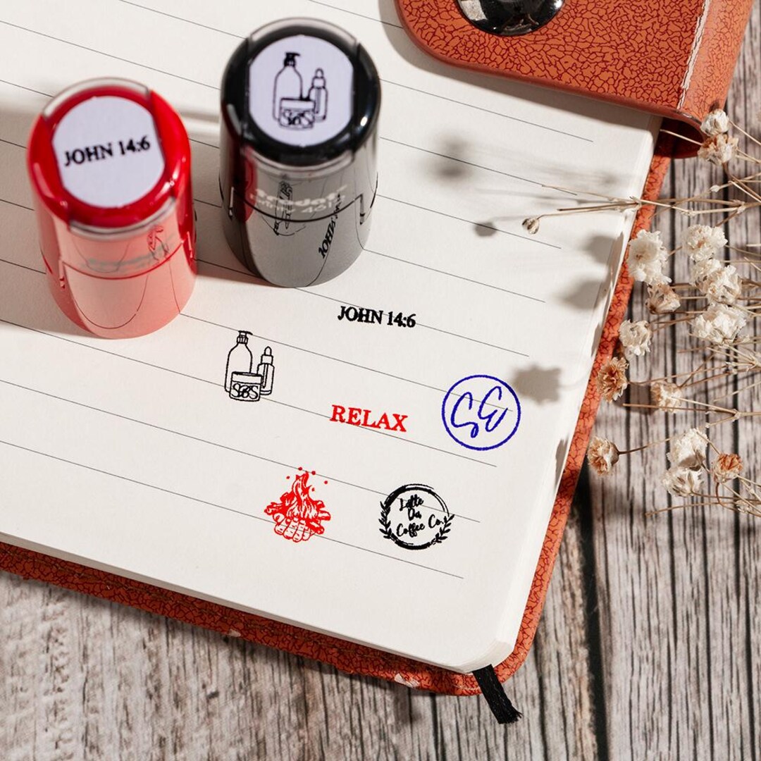 Custom Round Loyalty Card Stamp, Mini Self Inking Stamps, Personalized Round Loyalty Stamp, Your ...