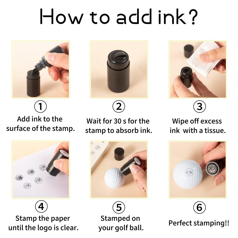 Personalized Your Own Golf Ball Stamp, Golf Ball Marker, Custom Golf ...