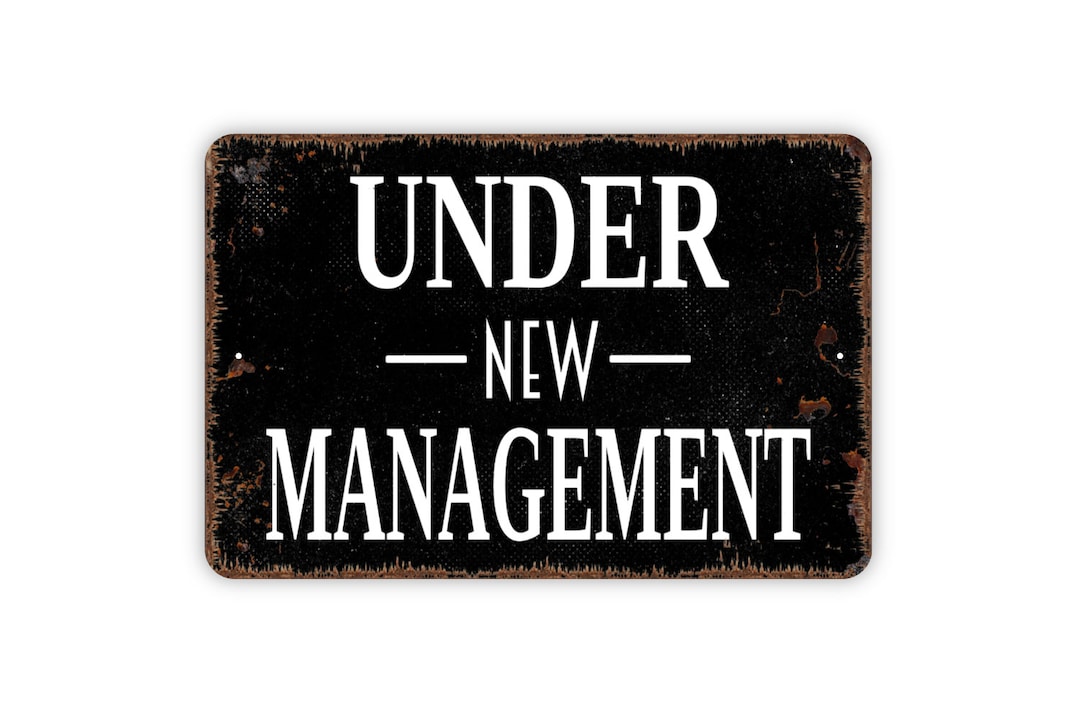 Under New Management Sign - Open for Business Metal Wall Art Indoor or ...