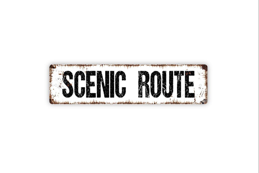 Scenic Route Sign | Rustic Cabin, RV, or Campsite Wall Décor ...