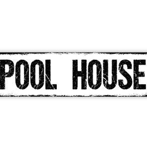 Pool House Sign Swimming Pool Bath Bathroom Showers Restroom Towels ...
