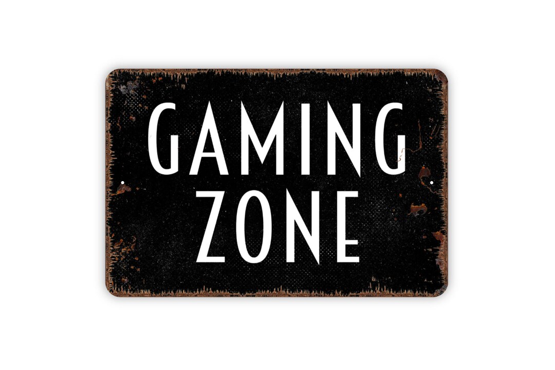 Gaming Zone Sign - Game Room Metal Wall Art - Indoor or Outdoor - Etsy