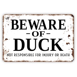 Beware of Duck Sign - Funny Farm Metal Wall Art - Indoor or Outdoor - Etsy