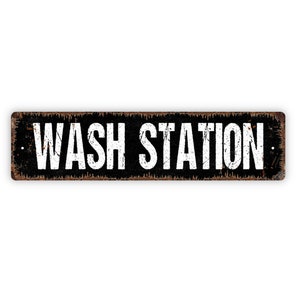Wash Station Sign - Wash Your Hands Wash Room Restroom Bathroom Metal ...
