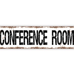 Conference Room Metal Sign Funny Distressed Office Work | Etsy