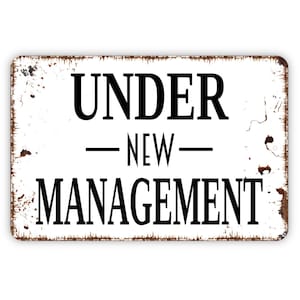 Under New Management Sign - Open for Business Metal Wall Art Indoor or ...