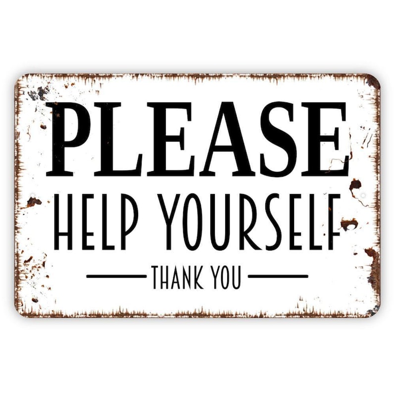 Help Yourself Sign - Etsy