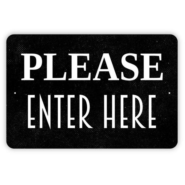 Enter Here Sign - Etsy