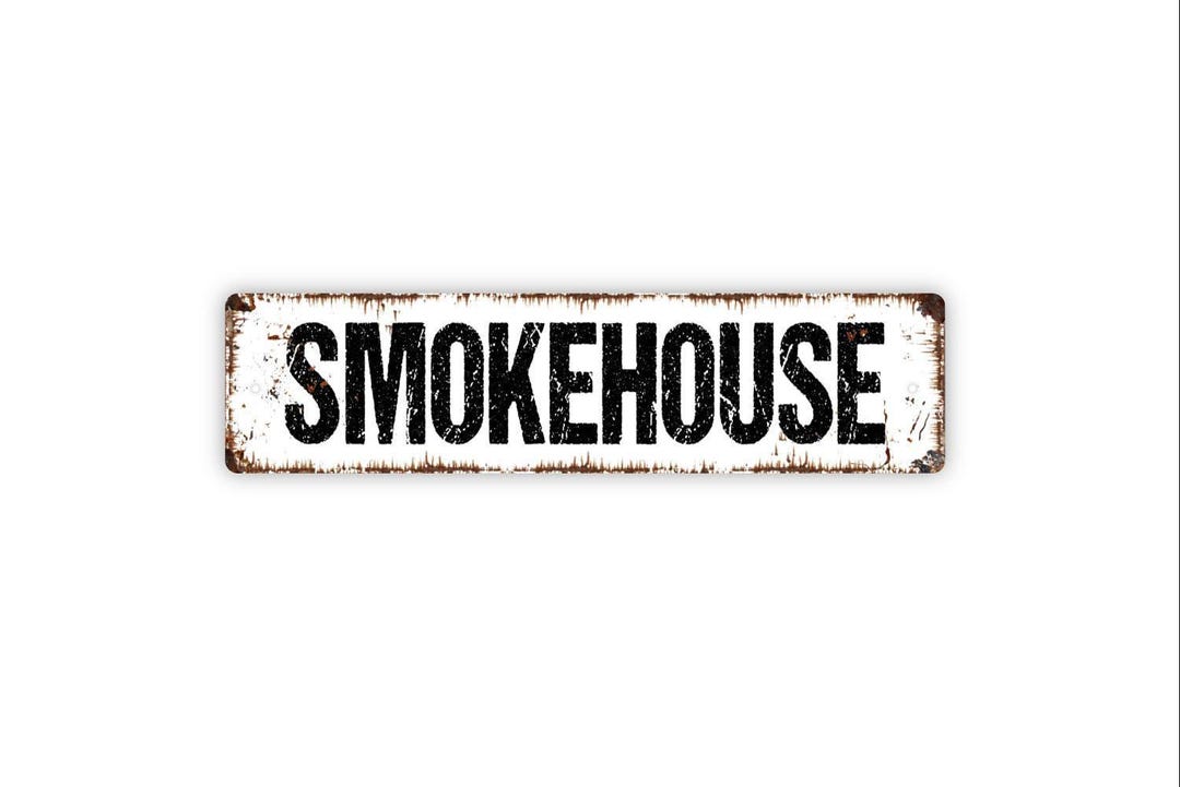 Smokehouse Metal Sign - Smoke Meats BBQ Barbecue Pit Cook Chef Kitchen ...