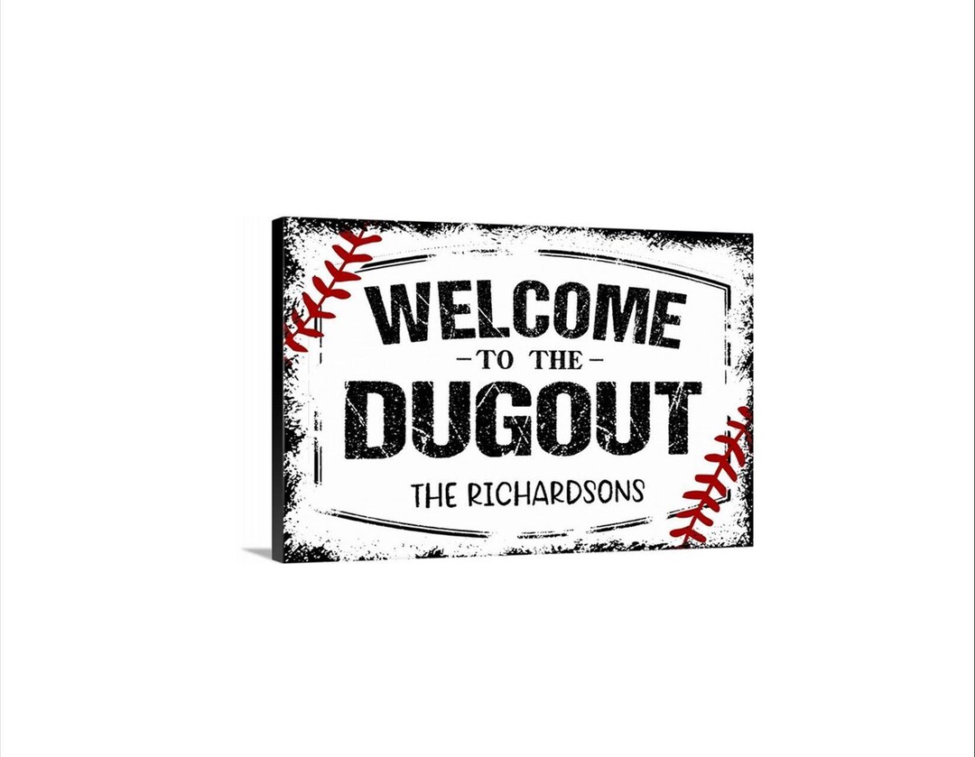 Personalized Welcome to the Dugout Sign, Custom Baseball Softball Wall ...