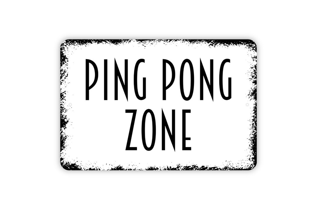Ping Pong Zone Sign - Metal Game Indoor or Outdoor Wall Art - Etsy
