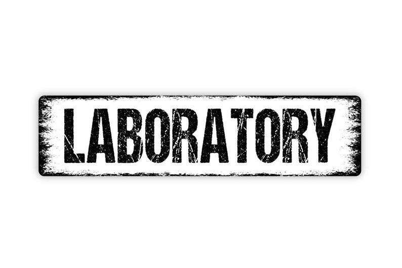 Letrero de laboratorio: Adhesivo de vinilo metálico, letrero de calle o ...