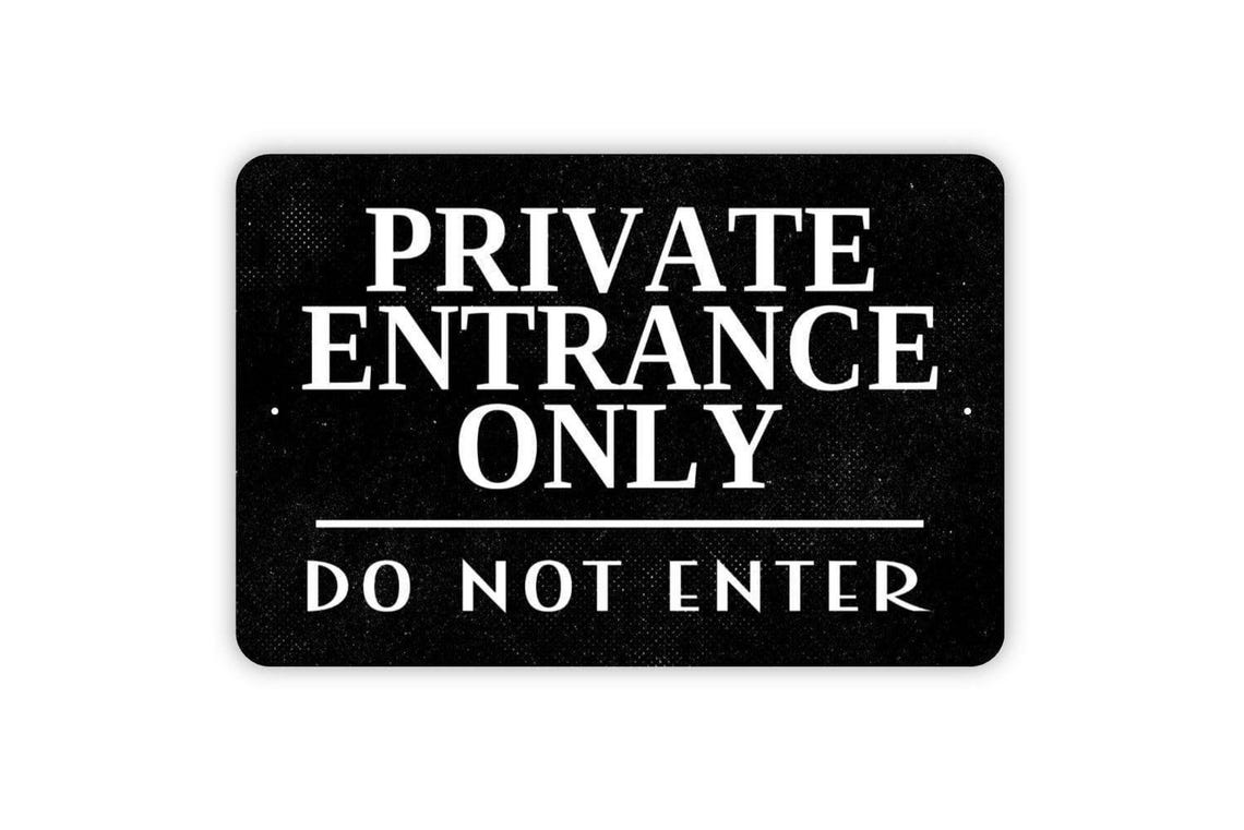 Private Entrance Only Do Not Enter Sign Metal Restroom Sign Canvas ...