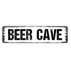 Beer Cave Sign - Cold Beer Cooler Storage Beverage Station Rustic ...