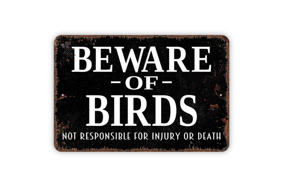 Beware of Birds Sign - Funny Bird Warning Sign - Not Responsible for ...