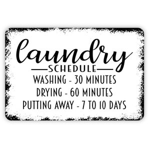 Laundry Room Schedule Sign - Metal Wall Art - Etsy