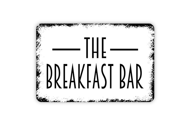 The Breakfast Bar Sign Kitchen Metal Indoor or Outdoor Wall - Etsy