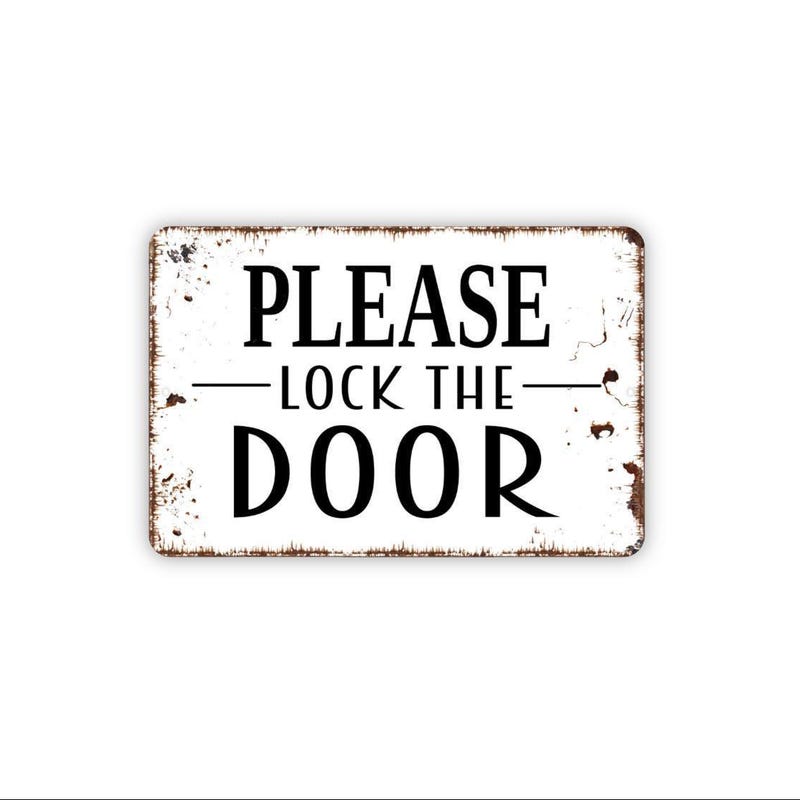 Please Lock the Door Sign - Etsy