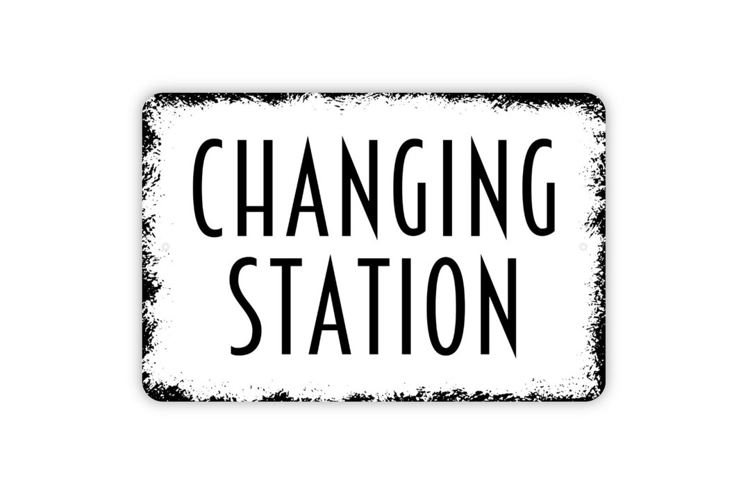 Changing Station Sign - Restroom Sign - Bathroom Metal Indoor or ...