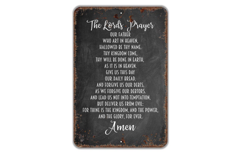 The Lord's Prayer Sign Christian Faith Metal Sign - Etsy
