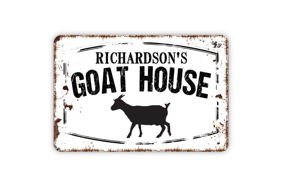 Personalized Goat House Sign - Custom Your Name Goat Barn Farm Metal ...