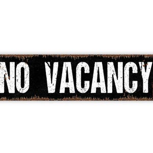 No Vacancy Metal Sign - Hotel Motel Bed and Breakfast Stay Awhile Vinyl ...