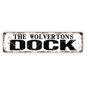 Personalized Dock Sign, Custom Metal Sign, Rustic Street Sign or Door ...