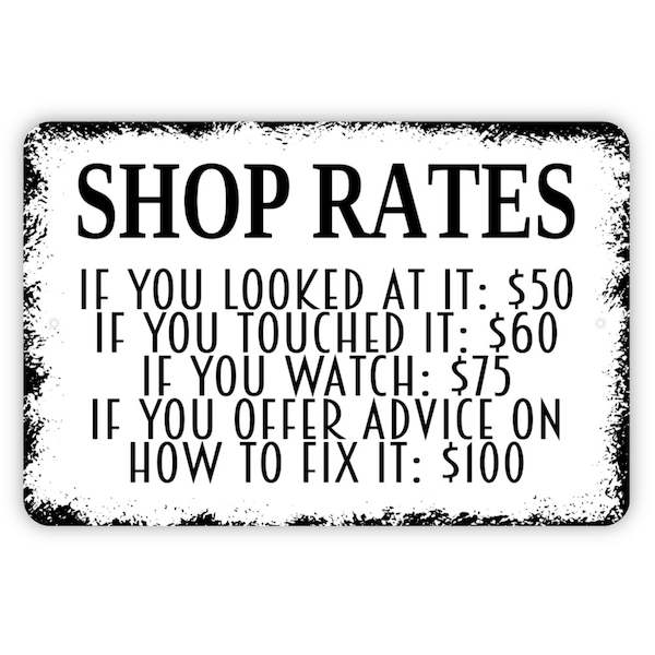 Shop Rate Signs - Etsy