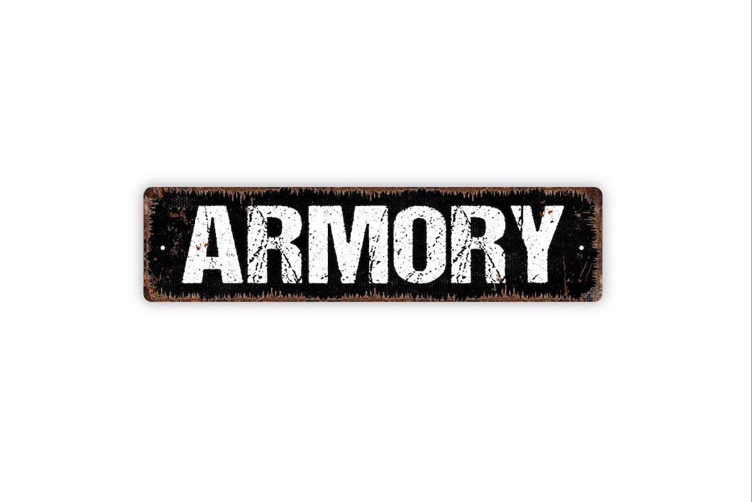 Armory Sign Rustic Metal Street Sign or Door Name Plate Plaque - Etsy