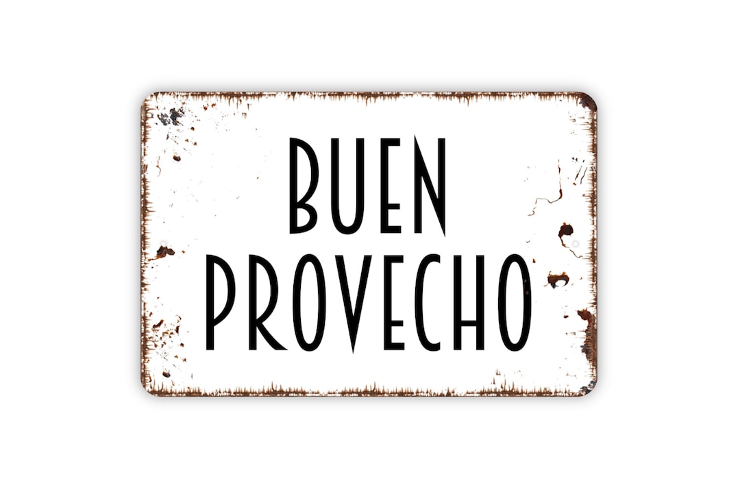 Buen Provecho Sign, Metal Sign, Farmhouse Contemporary Modern Wall ...