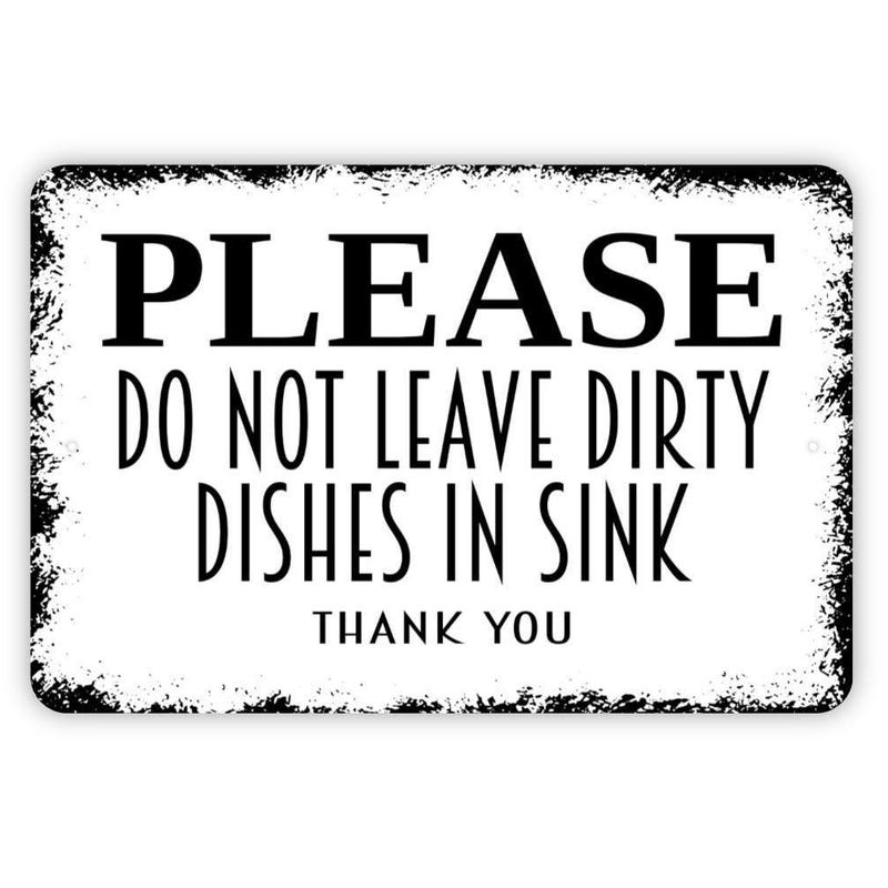 Wash Dishes Sign - Etsy