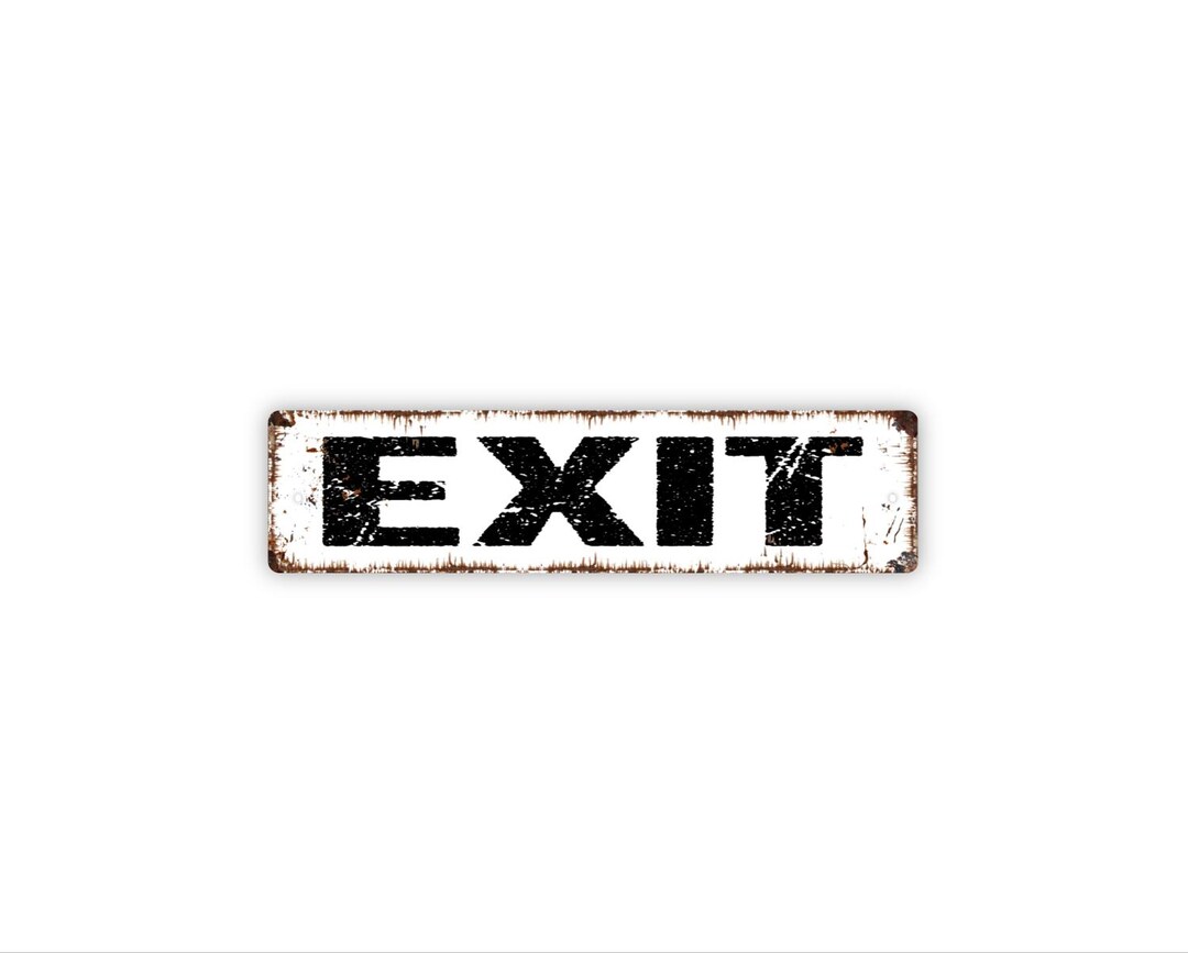 Exit Sign | Metal Directional Wall Decor for Doorway, Hallway, Business ...