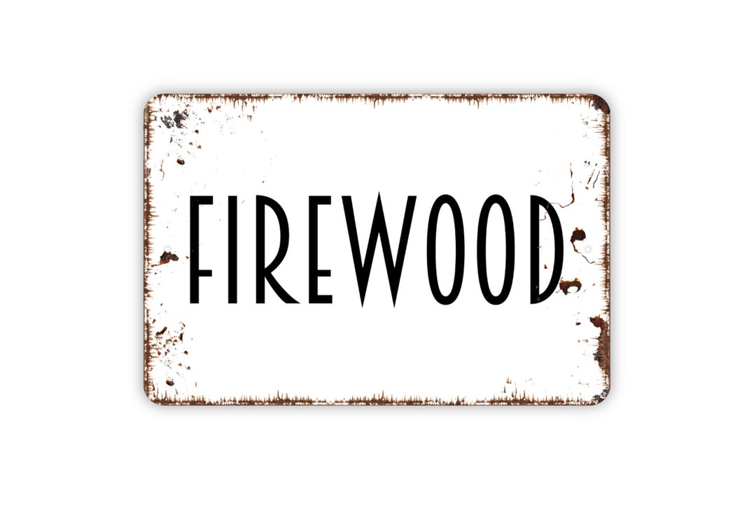 Firewood Sign - Metal Sign, Farmhouse Contemporary Modern Wall Metal ...