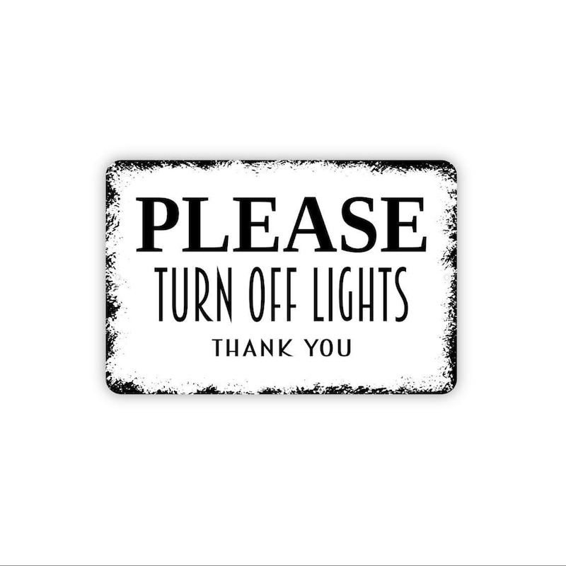 Please Turn off Lights Sign - Etsy