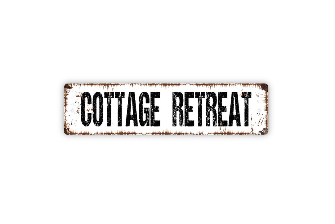 Cottage Retreat Sign - Cabin Lake River Bungalow Vacation Rental Rustic ...