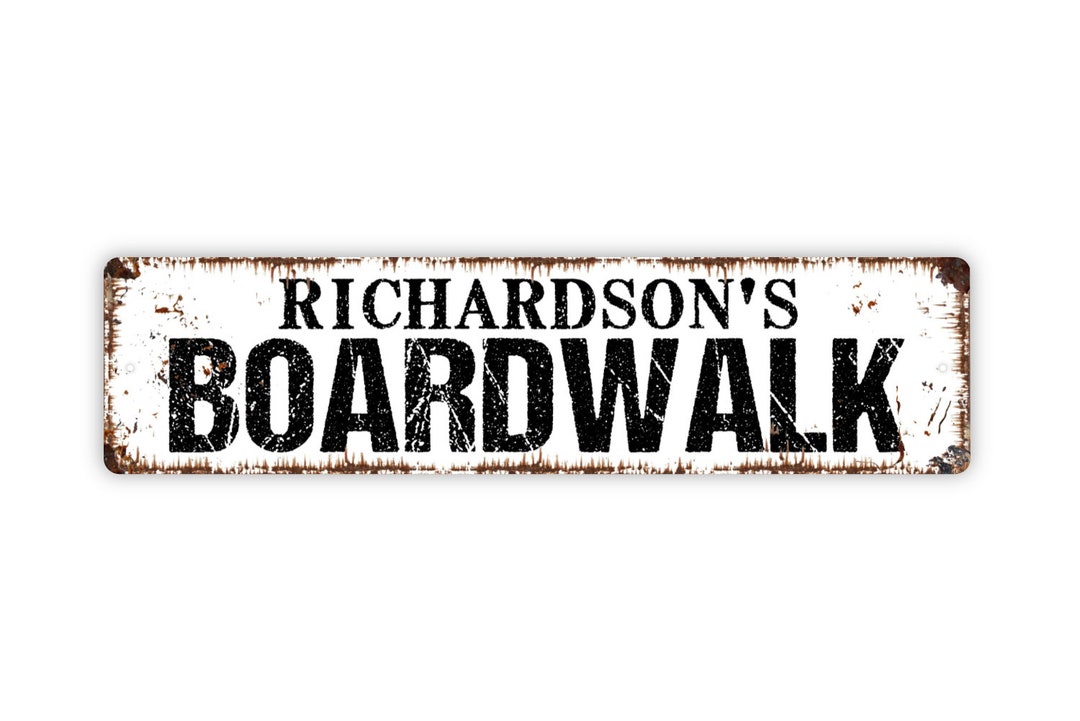 Personalized Boardwalk Sign, Custom Metal Sign, Rustic Street Sign or ...