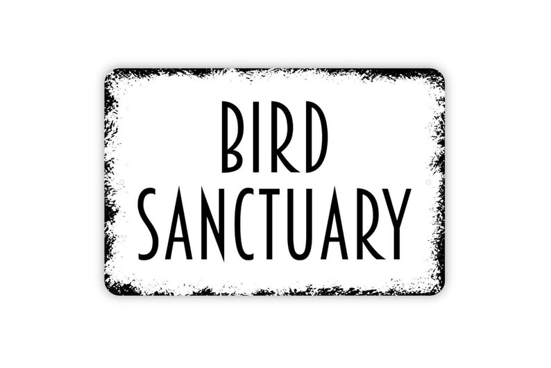 Bird Sanctuary Sign Metal Wall Sign Garden Wildlife Decor Backyard ...