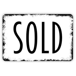 Sold Sign - Metal Wall Art - Etsy