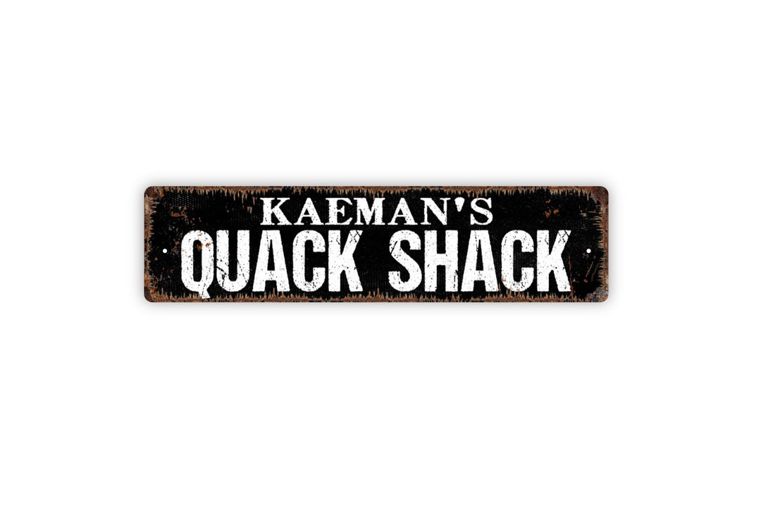 Personalized Quack Shack Sign, Custom Metal Sign, Rustic Street Sign or ...