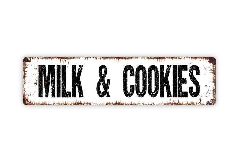 Milk and Cookies Sign Rustic Metal Street Sign or Door Name - Etsy