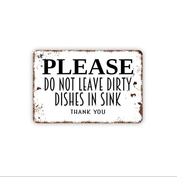 No Dishes in Sink Sign - Etsy