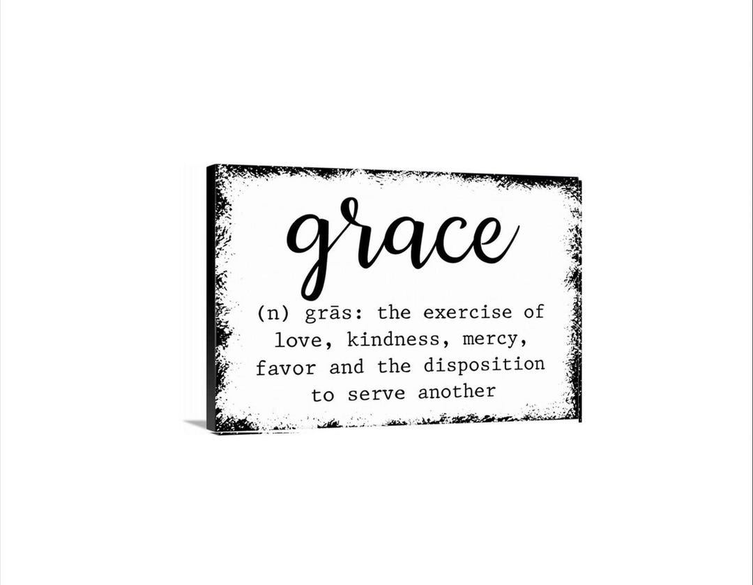 Grace Definition Sign | Inspirational Wall Decor | Metal Christian Sign ...