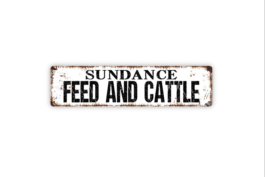 Personalized Feed and Cattle Sign, Custom Metal Sign, Rustic Street ...