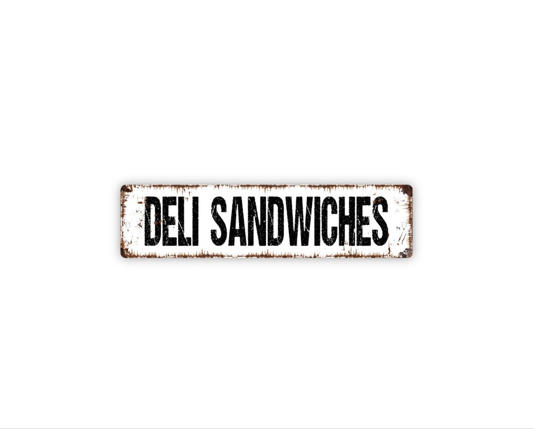 Deli Sandwiches Sign | Rustic Restaurant or Kitchen Wall Sign for Café ...