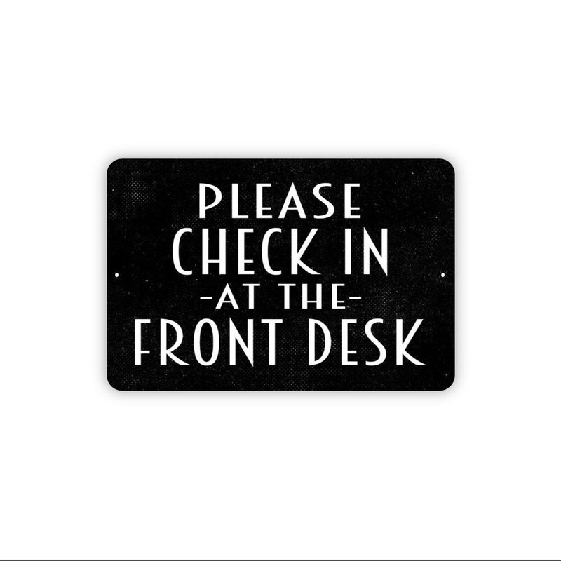 Front Desk Check in Sign - Etsy