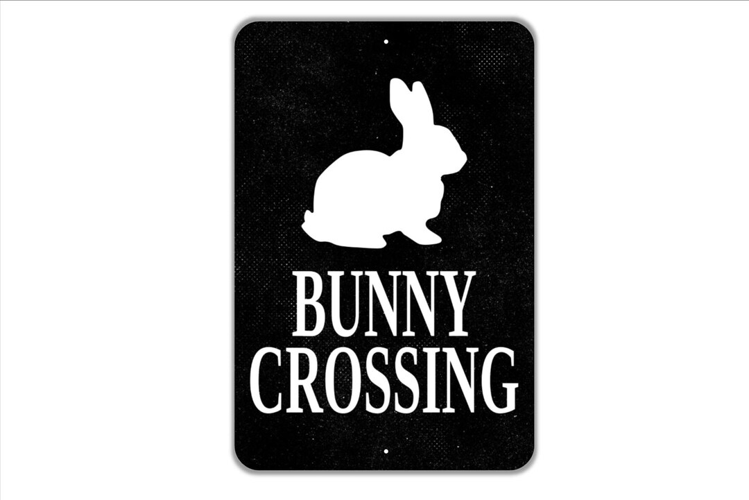 Bunny Crossing Sign - Rabbit Metal Wall Art - Indoor or Outdoor - Etsy