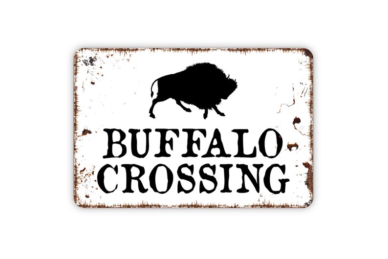 Buffalo Crossing Sign Bison Farm Metal Wall Art Indoor or - Etsy