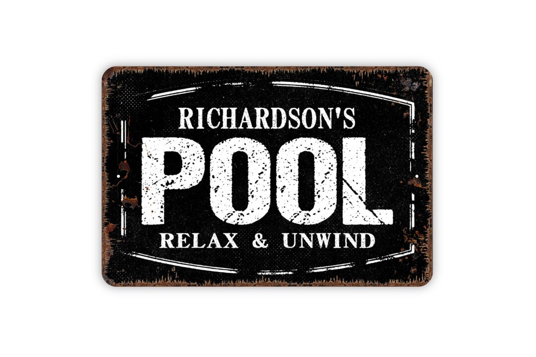 Personalized Pool Sign Custom Swimming Pool Metal Wall Art Indoor or ...