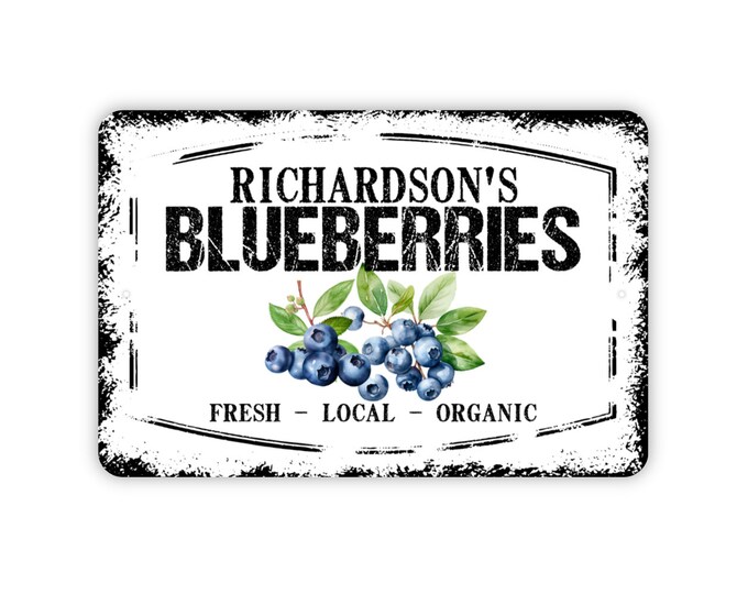 Garden Sign Blueberry Patch Themed With Stake - Etsy