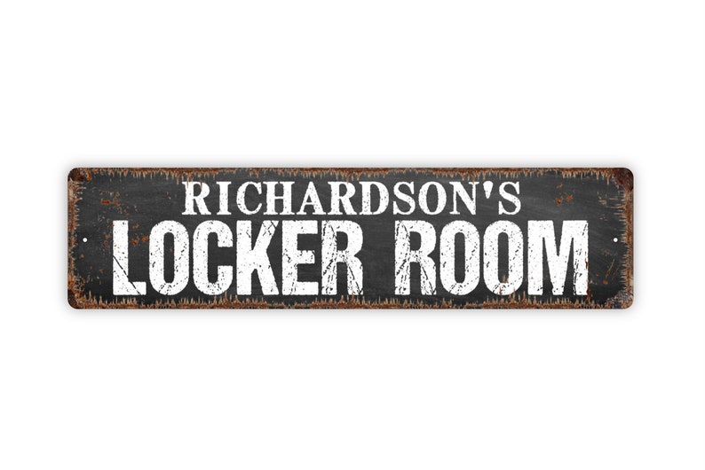 Personalized Locker Room Sign Custom Metal Sign Rustic - Etsy
